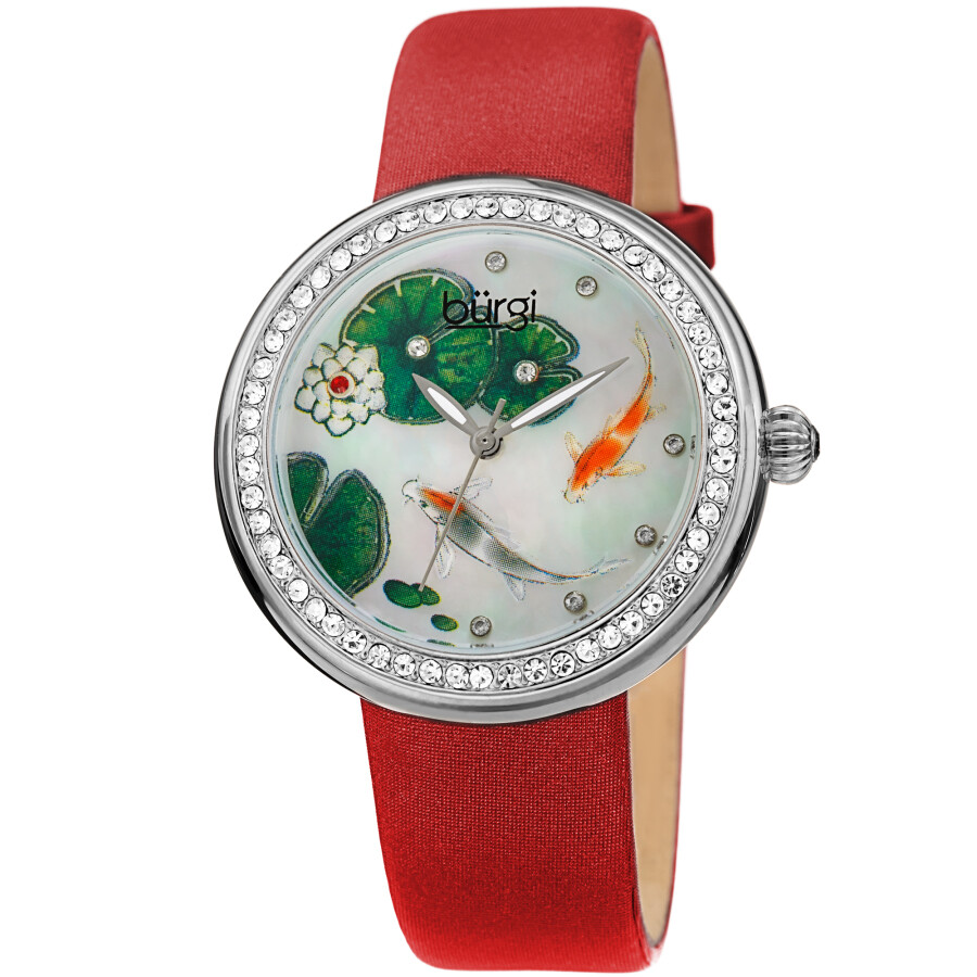Burgi Quartz Beige Koi Fish Dial Ladies Watch BUR188RD 842106114379 ...