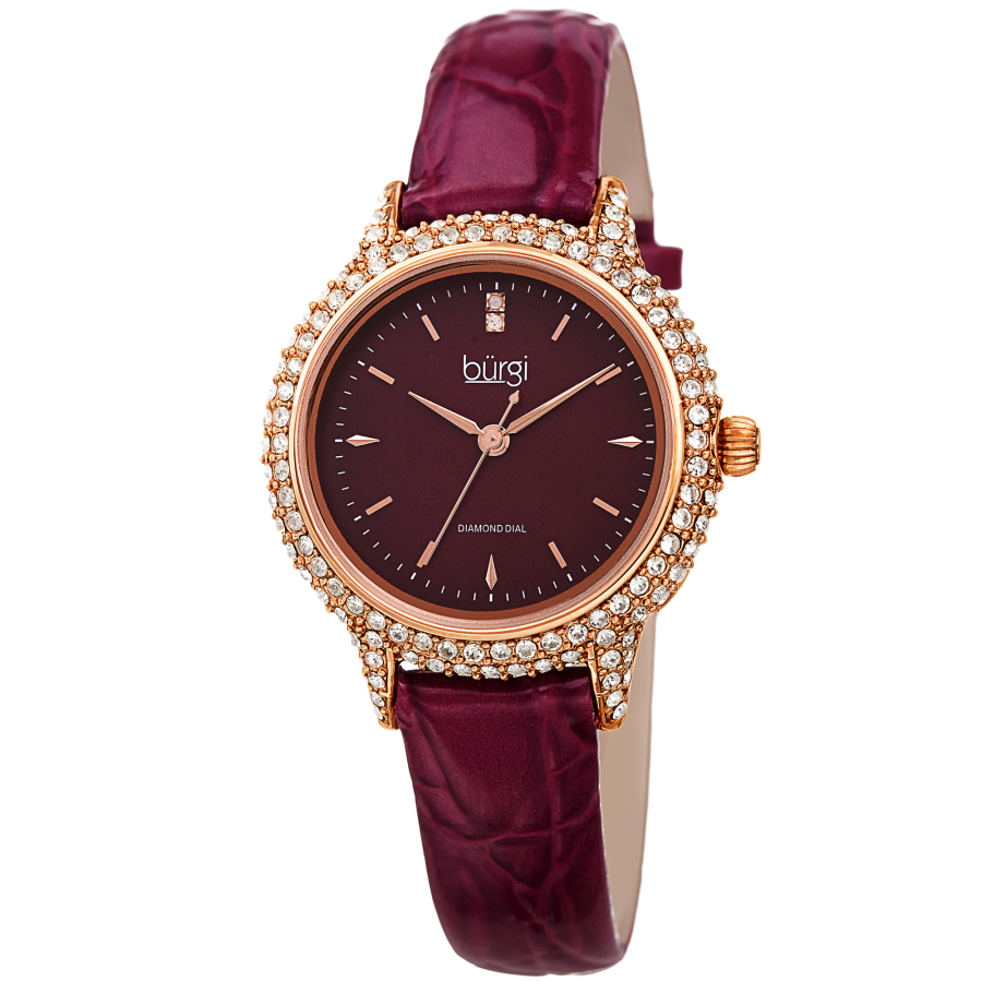 Burgi Quartz Diamond Purple Dial Ladies Watch BUR249PU 842106145212 ...