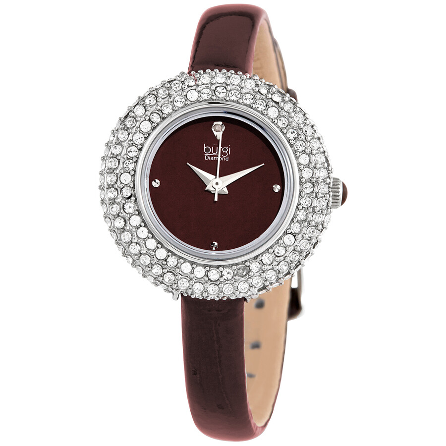 Burgi Quartz Diamond Red Dial Ladies Watch BUR195BUR 842106115512 ...