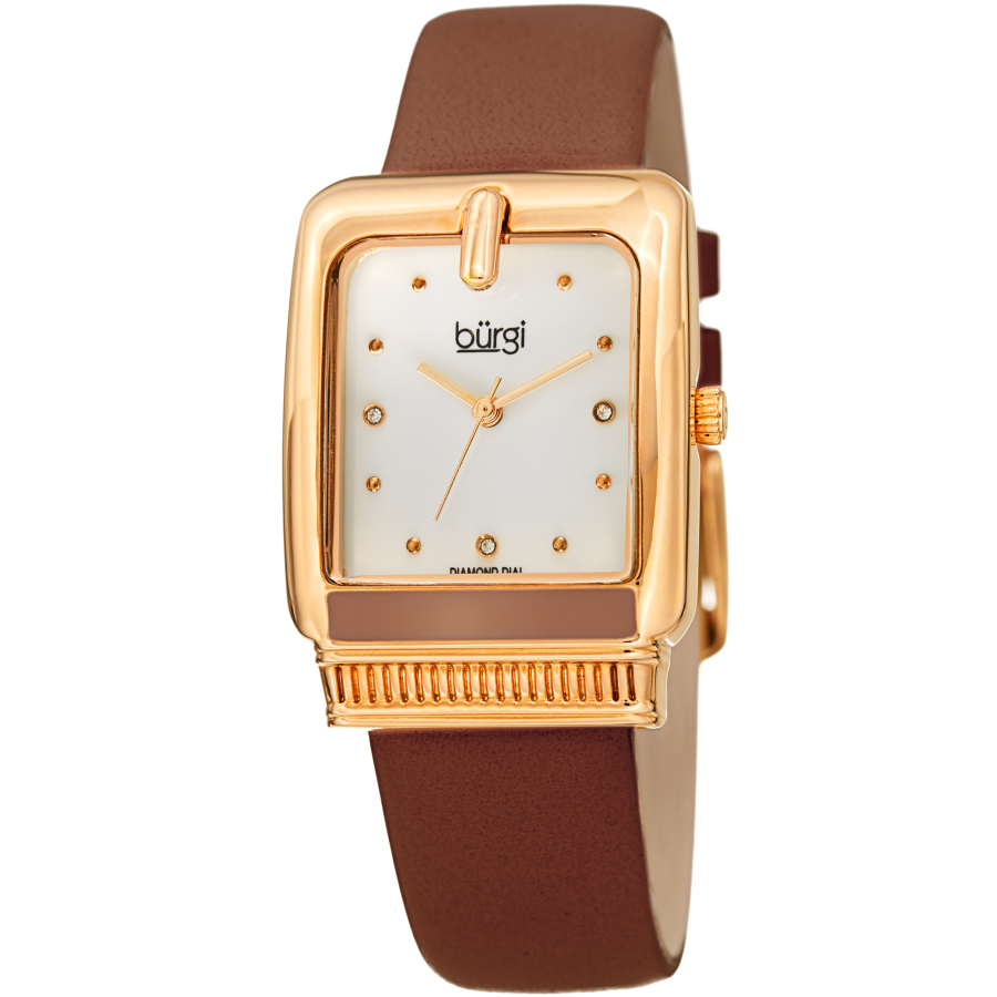 Burgi Quartz Diamond White Dial Ladies Watch BUR192BR 842106114584 ...