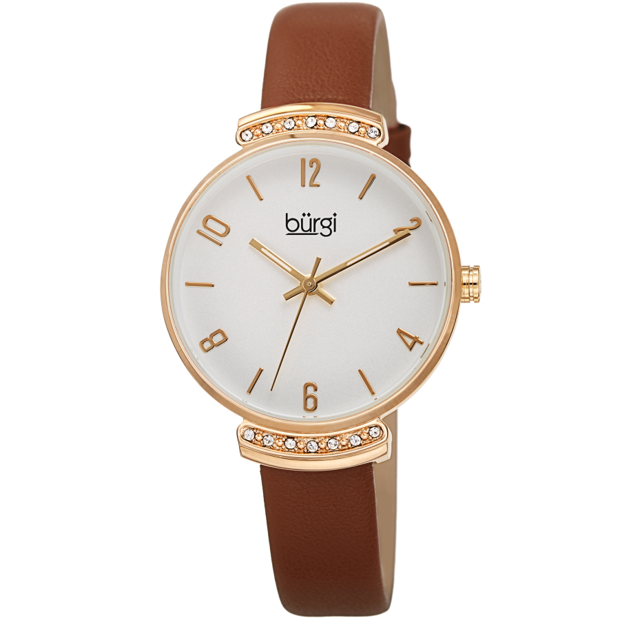 Burgi Quartz Silver Dial Ladies Watch BUR254BR 842106146028 - Watches ...