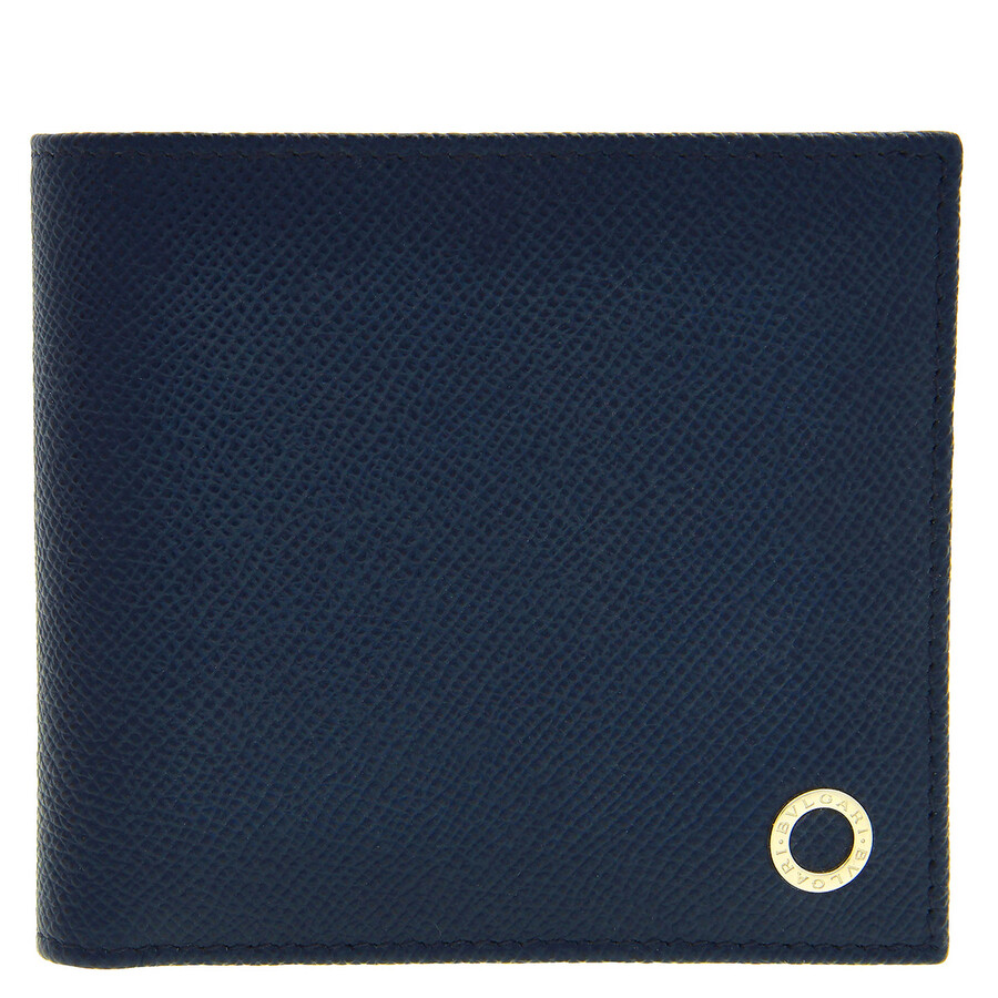 Bvlgari Blue Bifold Leather Compact Wallet 39324 8052749049231 ...