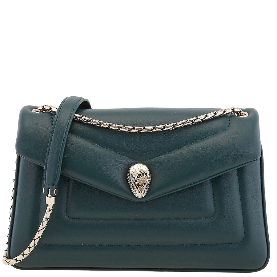 Bvlgari Green Serpenti Reverse Calf Leather Shoulder Bag 292119 ...