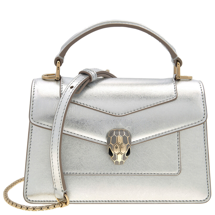Bvlgari Mini Serpenti Forever Top Handle Bag In Silver 294102 ...
