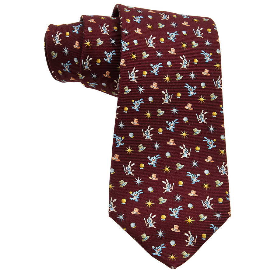 Bvlgari Pictorial Magic Rabbit Silk Tie 245241 - Clothing - Jomashop