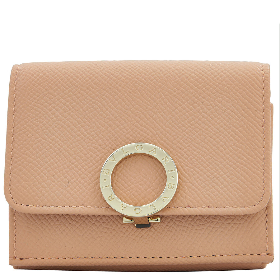 Bvlgari Pink Mini Compact Leather Trifold Wallet 293176 8052749261480 ...