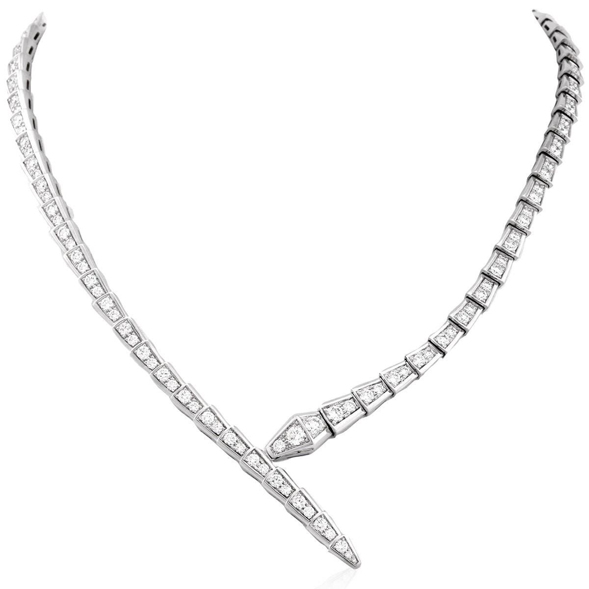 Bvlgari Serpenti Viper Necklace in White Gold, Size M 360348 - Jewelry ...