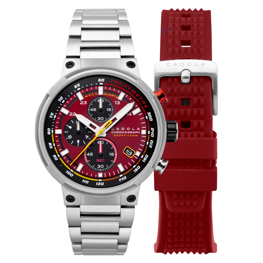 Cadola Surtees Chronograph Quartz Red Dial Men's Watch CD-1028-33 ...