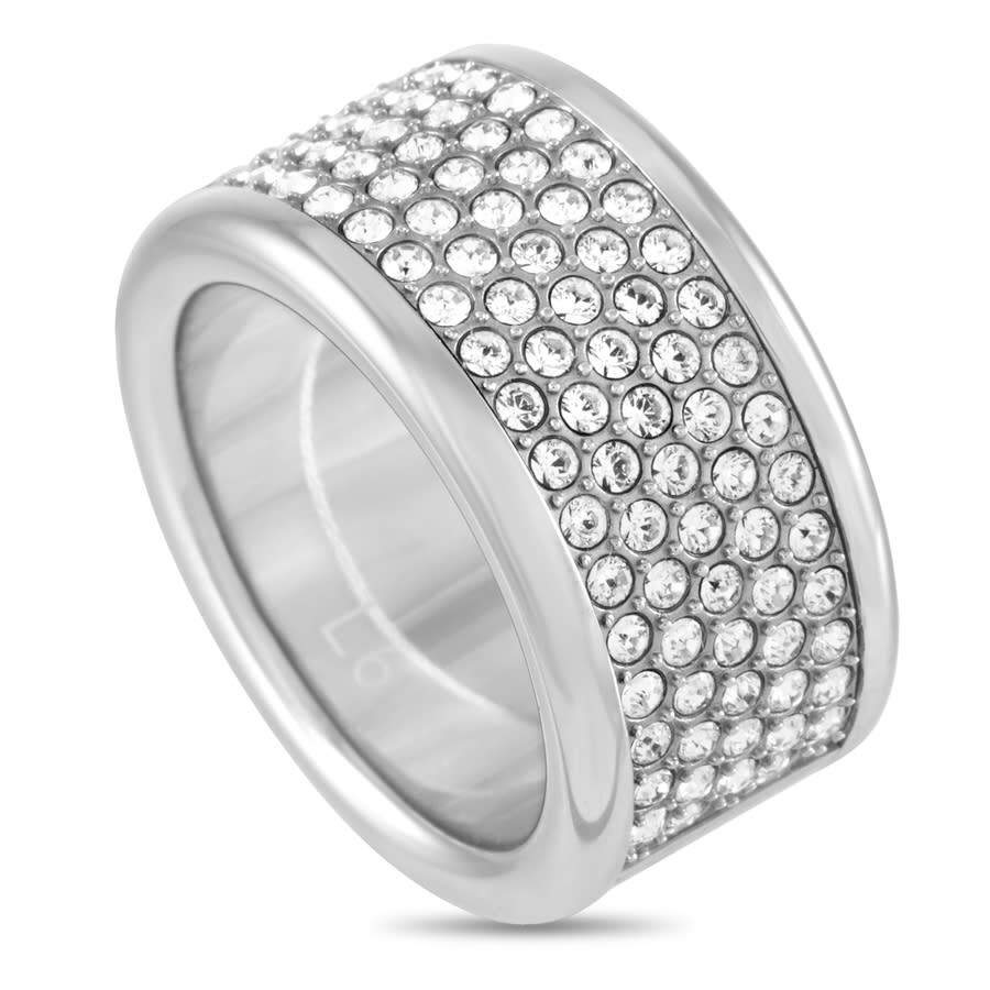 Calvin Klein Hook Stainless Steel White Crystal Ring KJ06WR040106 ...