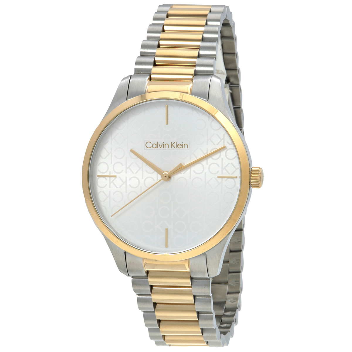 Calvin Klein Iconic Quartz Silver Dial Two-Tone Watch 25200167 ...