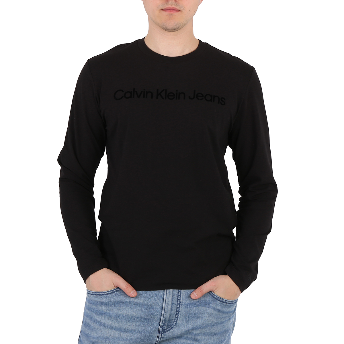 Calvin Klein Institute Logo Regular Fit Long Sleeve T-Shirt, Size Large ...
