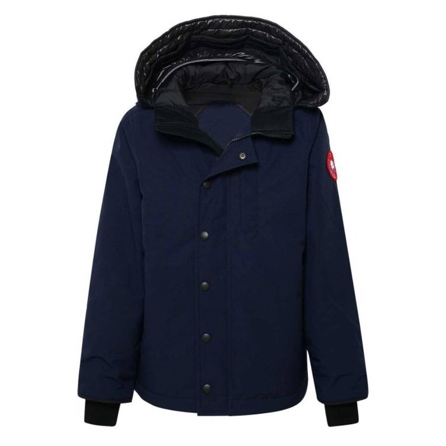 Canada Goose Kids Atlantic Navy Logan Hooded Parka, Size Small 4557Y-63 ...