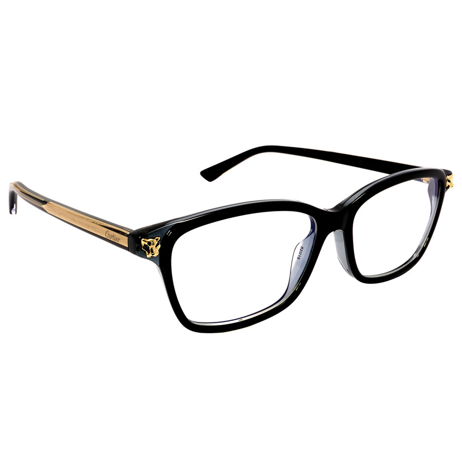 Cartier Clear Demo Rectangular Ladies Eyeglasses CT0206O 001 52 ...