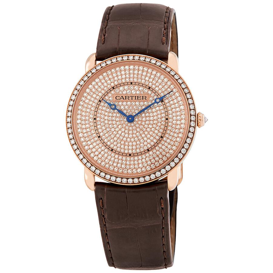 Cartier Ronde Louis 18K Pink Gold Diamond Dial Unisex Watch WR007008 ...