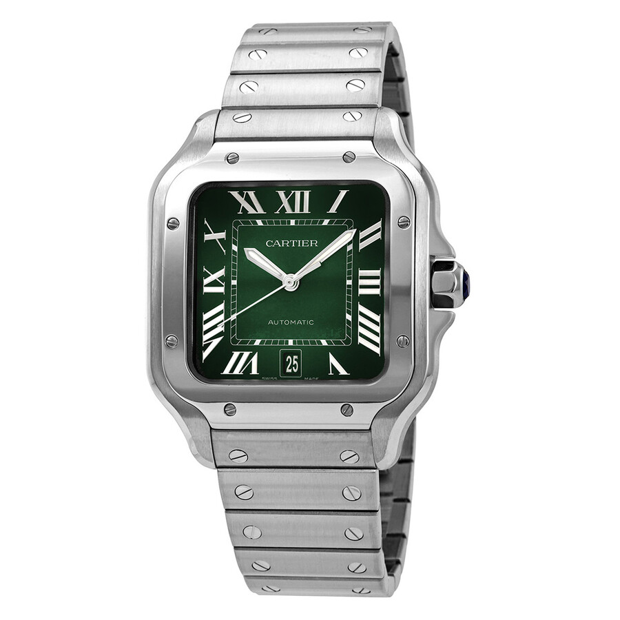 Cartier Santos De Cartier Large Model Automatic Green Dial Men's Watch ...
