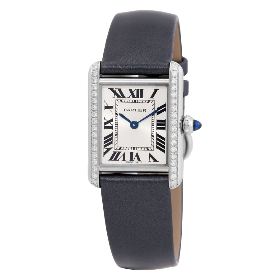 Cartier Tank Must Small Model Diamond Silver Dial Watch W4TA0031 ...