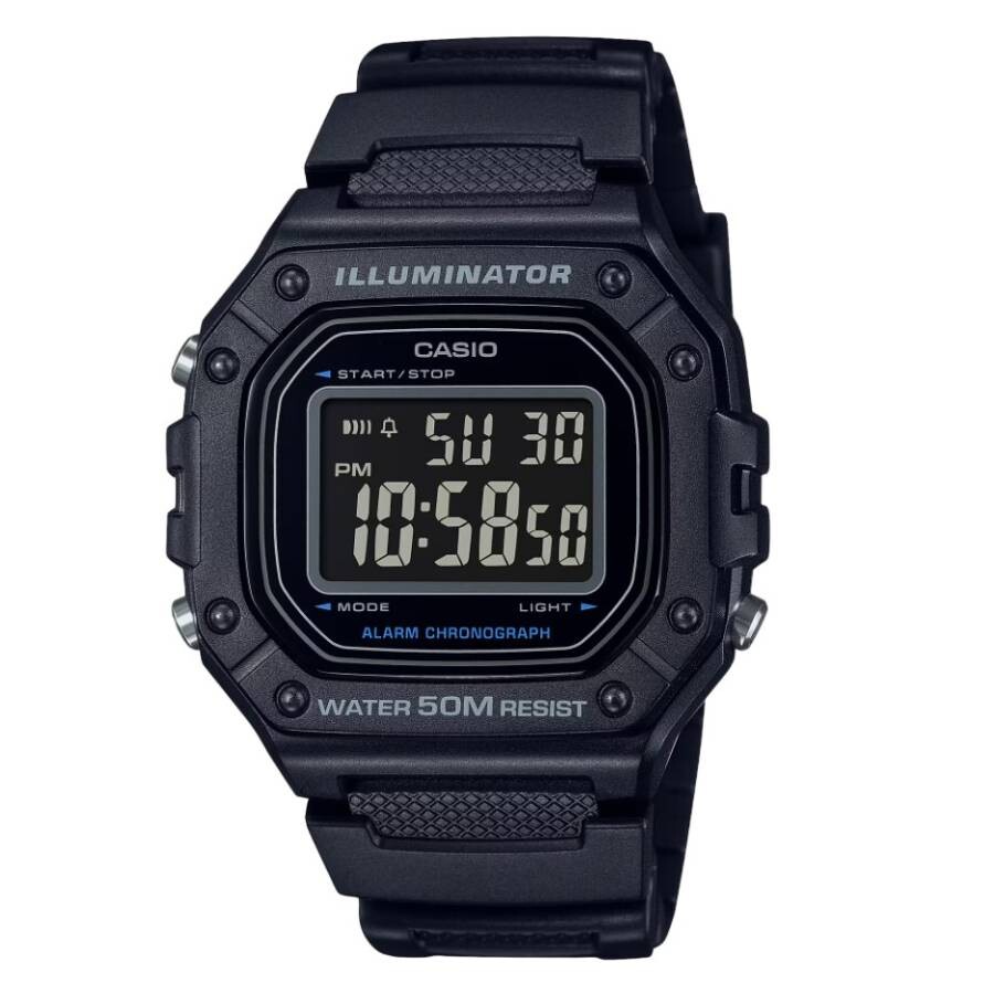 Casio Alarm Quartz Digital Black Dial Watch W218H-1BV - Watches - Jomashop