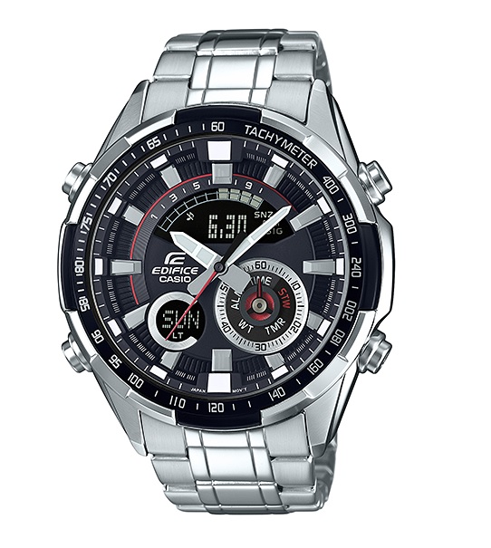 Casio Edifice Alarm World Time Analog-Digital Black Dial Men's Watch ...