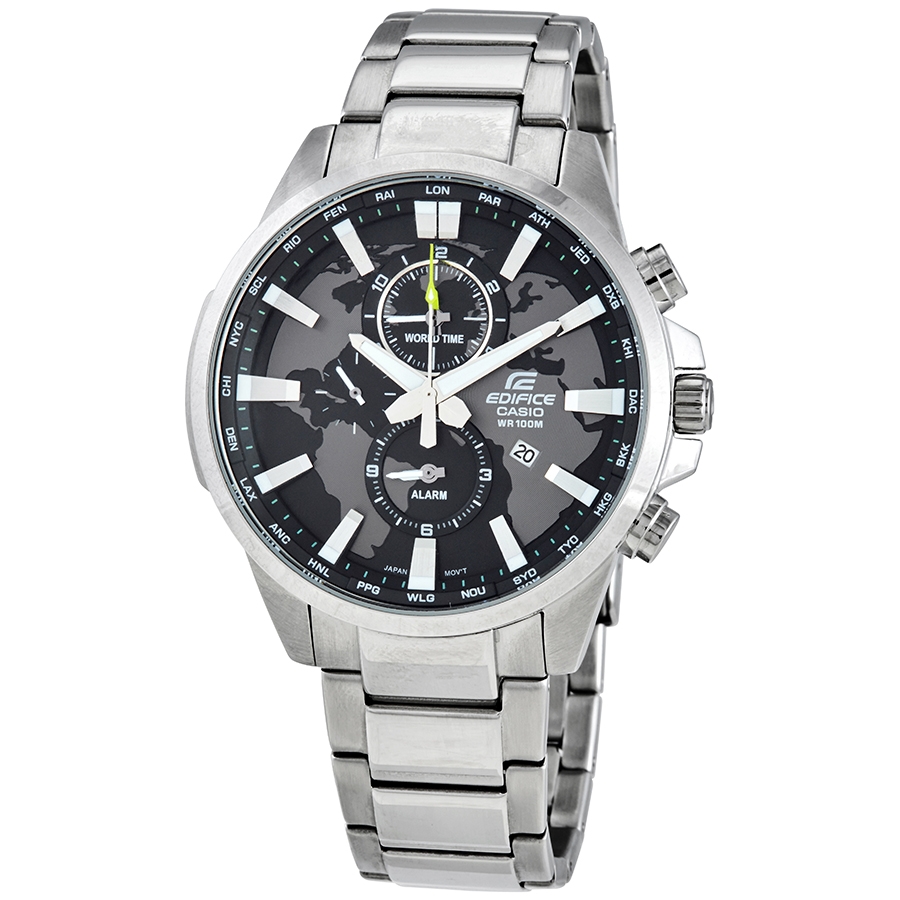 Casio Edifice World Time Quartz Black Dial Men s Watch EFR 303D 1AVUDF Casio Edifice World Time Quartz Black Dial Men s Watch EFR 303D 1AVUDF