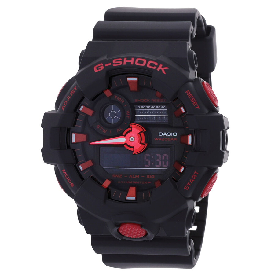 Casio G-Shock Alarm World Time Quartz Analog-Digital Black Dial Men's ...