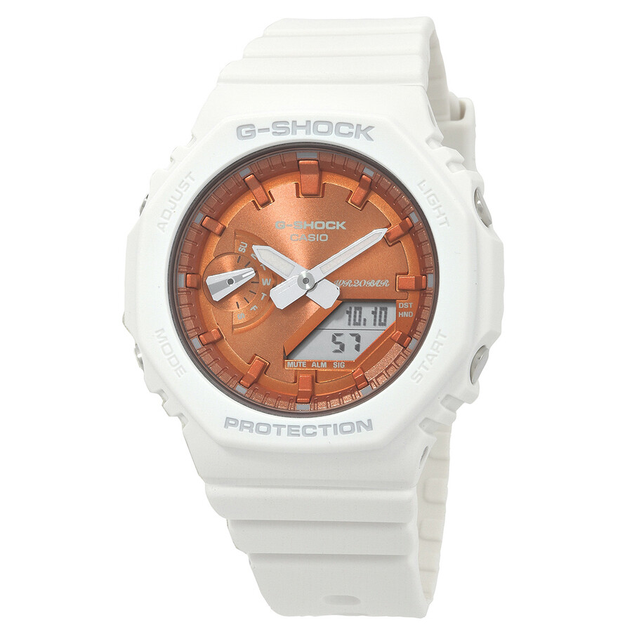 Casio G-SHOCK Alarm World Time Quartz Analog-Digital Orange Dial Watch ...