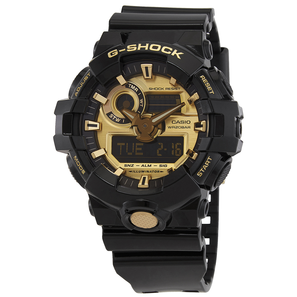 Casio G-Shock Quartz Analog-Digital Gold Dial Men's Watch GA-710GB-1ADR ...