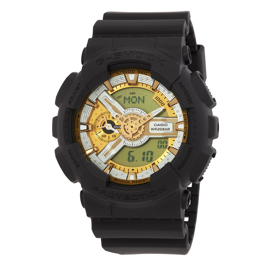 Casio G-Shock World Time Quartz Analog-Digital Gold Dial Men's Watch GA ...
