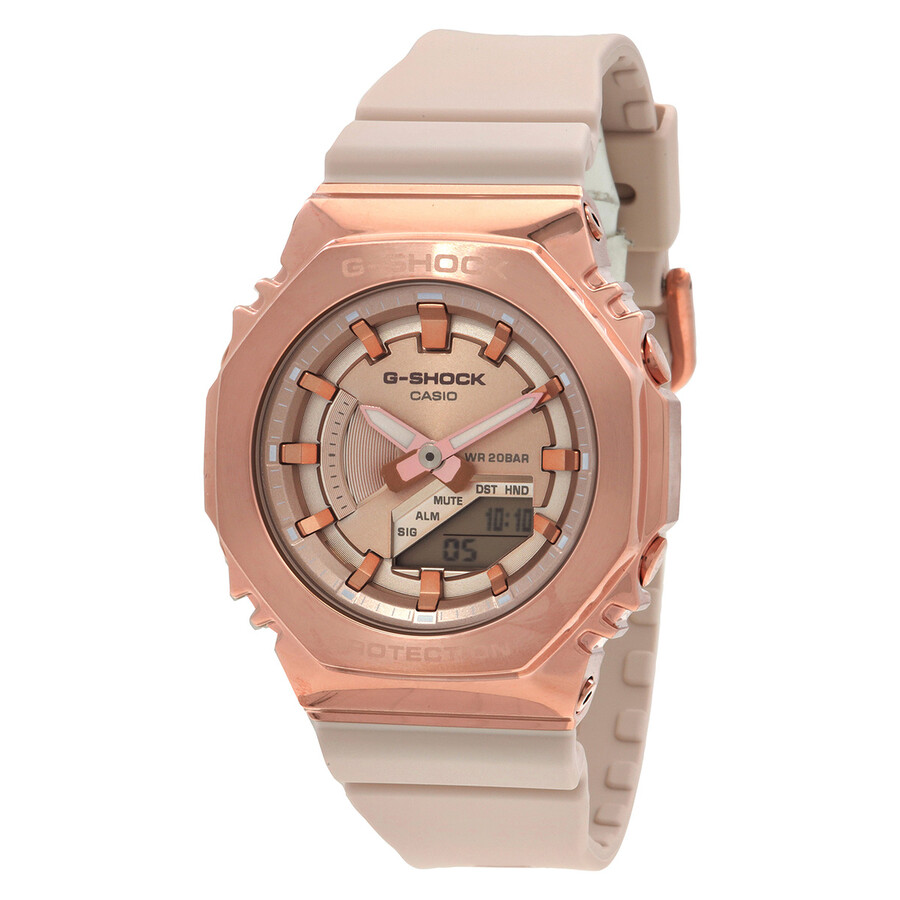 Casio G-SHOCK World Time Quartz Analog-Digital Pink Dial Ladies Watch ...