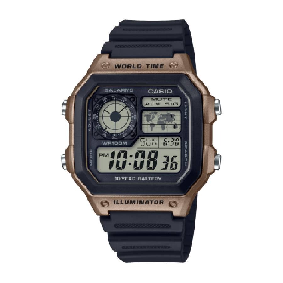 Casio Illuminator Alarm World Time Quartz Digital Watch AE1200WH-5AV - Watches, Illuminator ...