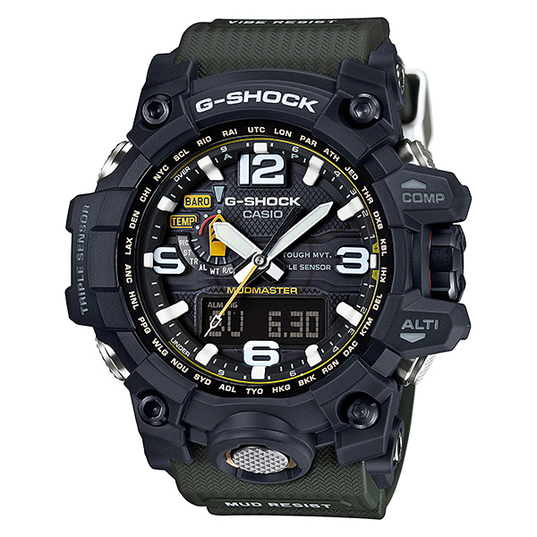 Casio MUDMASTER Alarm World Time Quartz Analog-Digital Men's Watch GWG ...