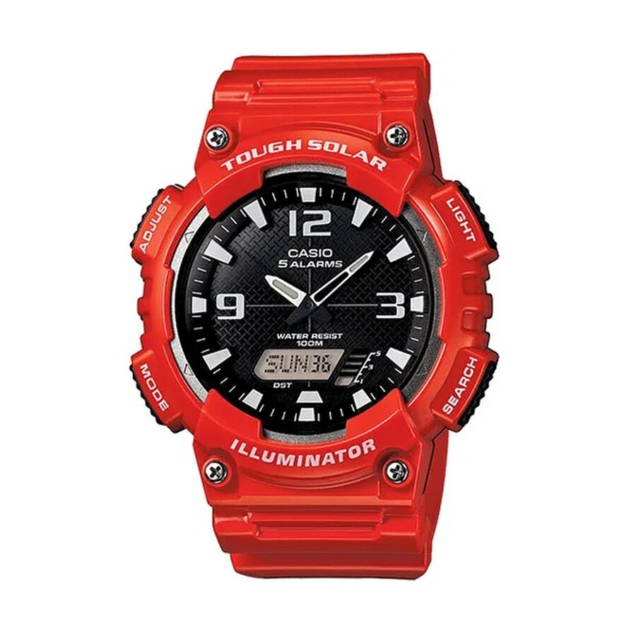 Casio Solar Powered 5 Alarms Analog-Digital Black Dial Men's Watch ...