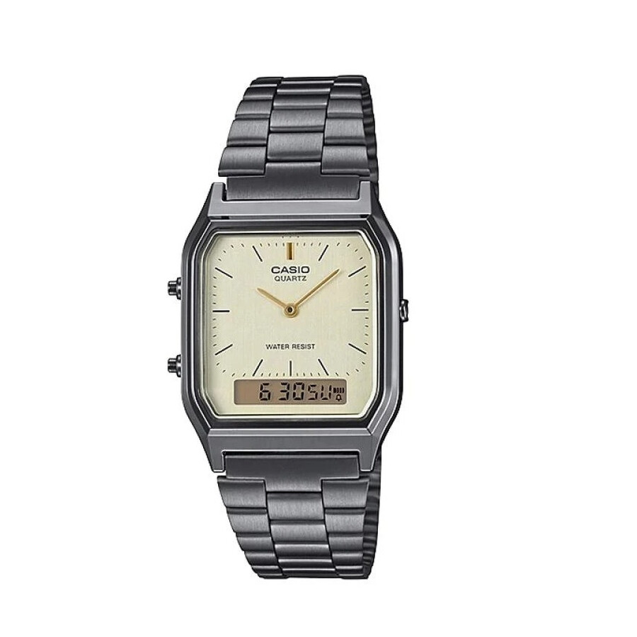 Casio Vintage Alarm Quartz Analog-Digital Champagne Dial Unisex Watch ...