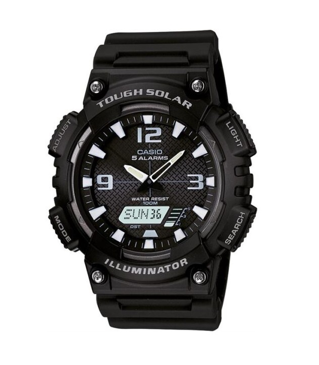 Casio World Time Quartz Analog-Digital Black Dial Men's Watch AQ-S810W ...
