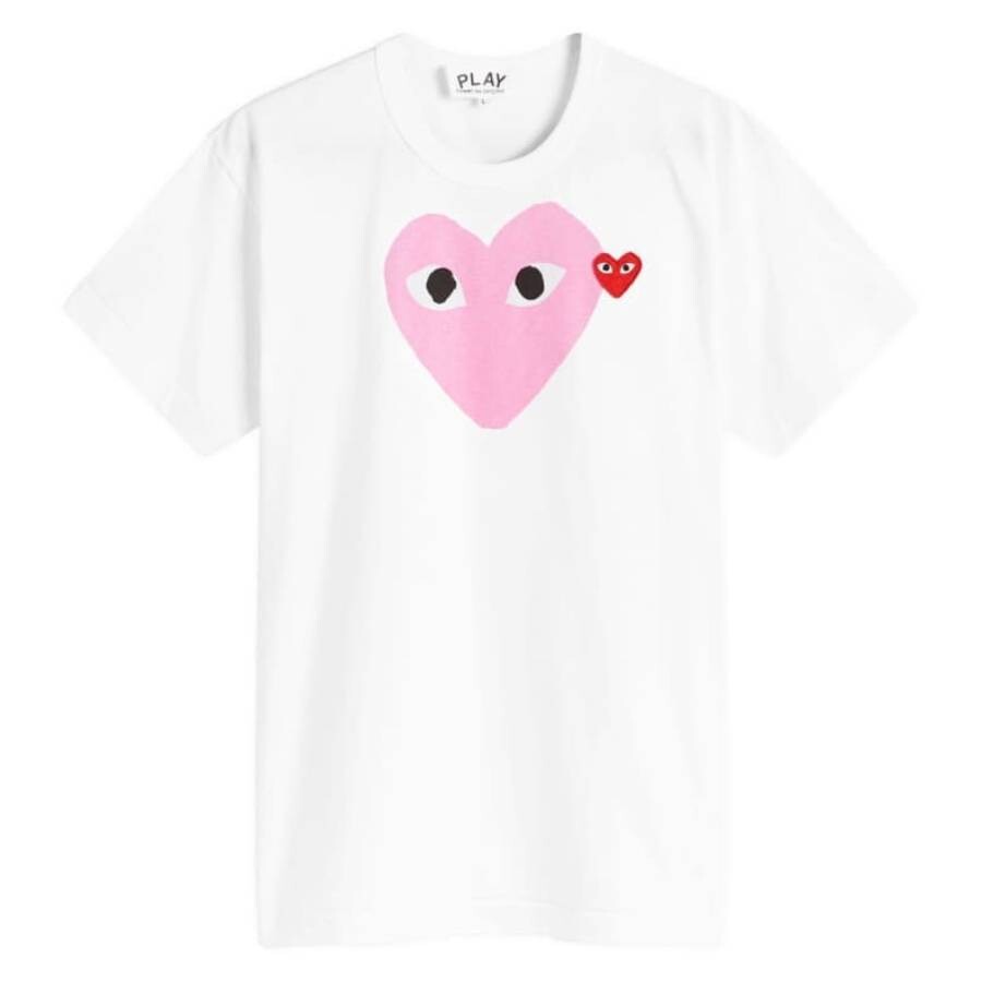 Cdg Play Big Heart Print Cotton T-Shirt, Size X-Large AX-T106-051-PINK ...
