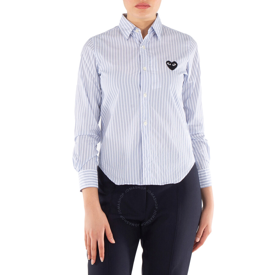 Cdg Play Comme Des Garcons Play Striped Shirt, Size X-Small P1B019-Blue ...