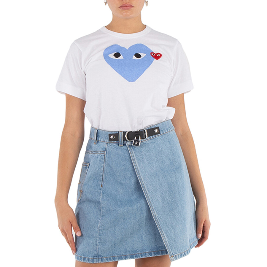 Cdg Play Double Heart Logo Short-Sleve T-Shirt Clothing - Fado.vn