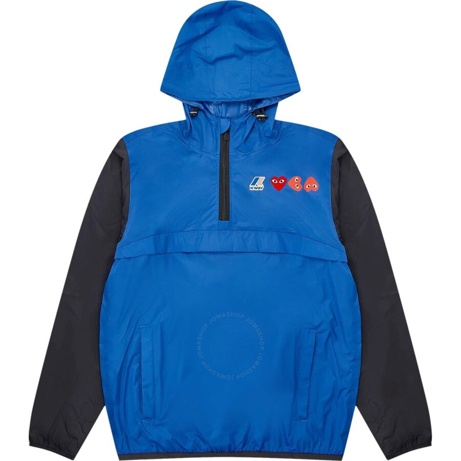 Cdg Play Half Zip Colorblock K-Way Jacket, Size Medium P1J506-Blue ...