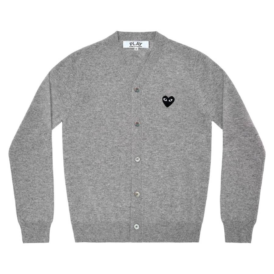 Comme Des Garcons Cdg Play Heart Emblem V-Neck Cardigan, Size Large ...