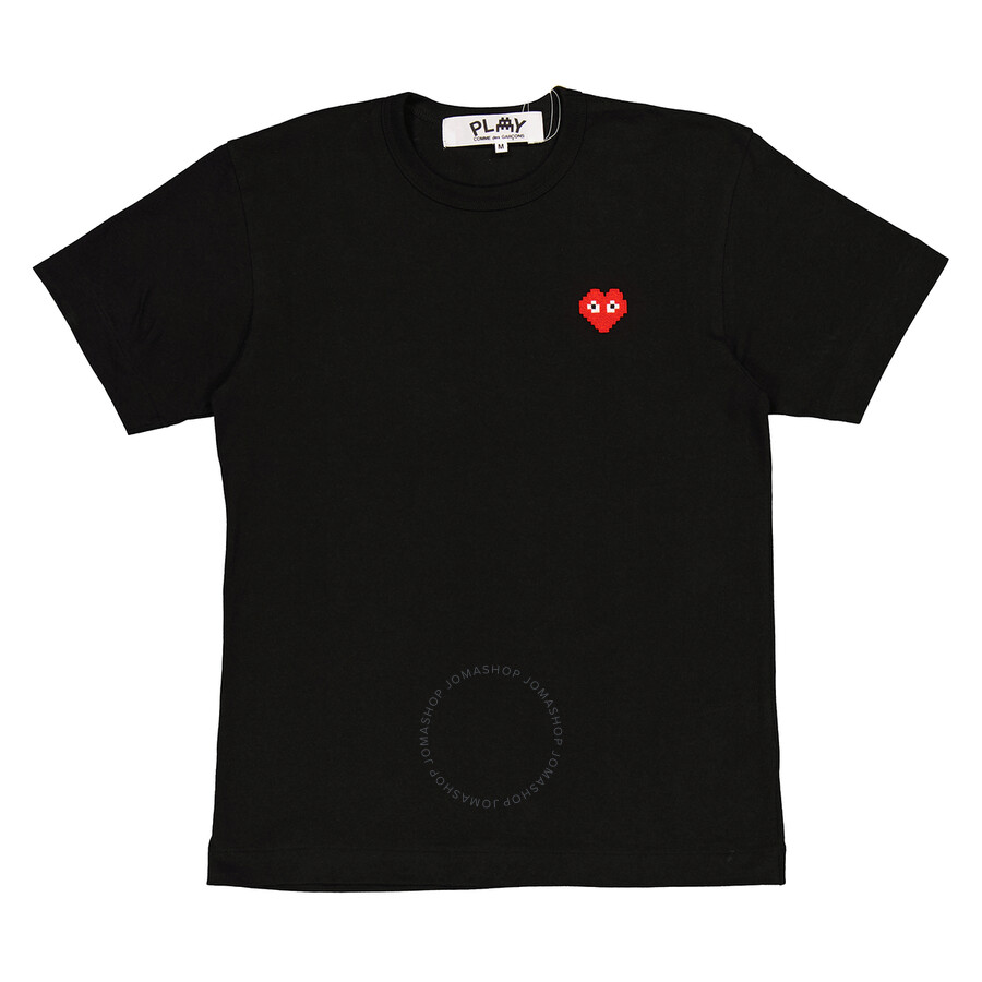 Cdg Play Invader Heart Pixel T-Shirt, Size Medium P1T322-Black ...