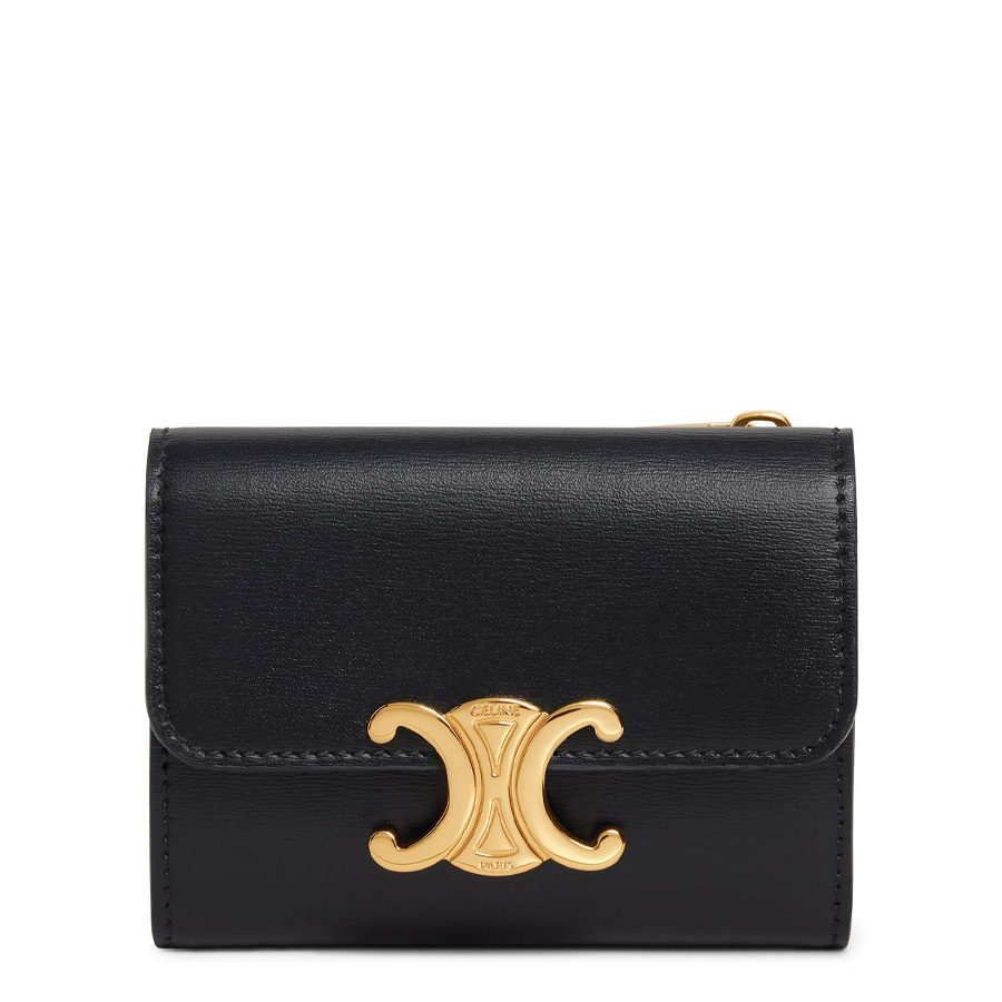 Celine Compact Wallet With Coin Triomphe - Black 10I653DPV.38NO ...