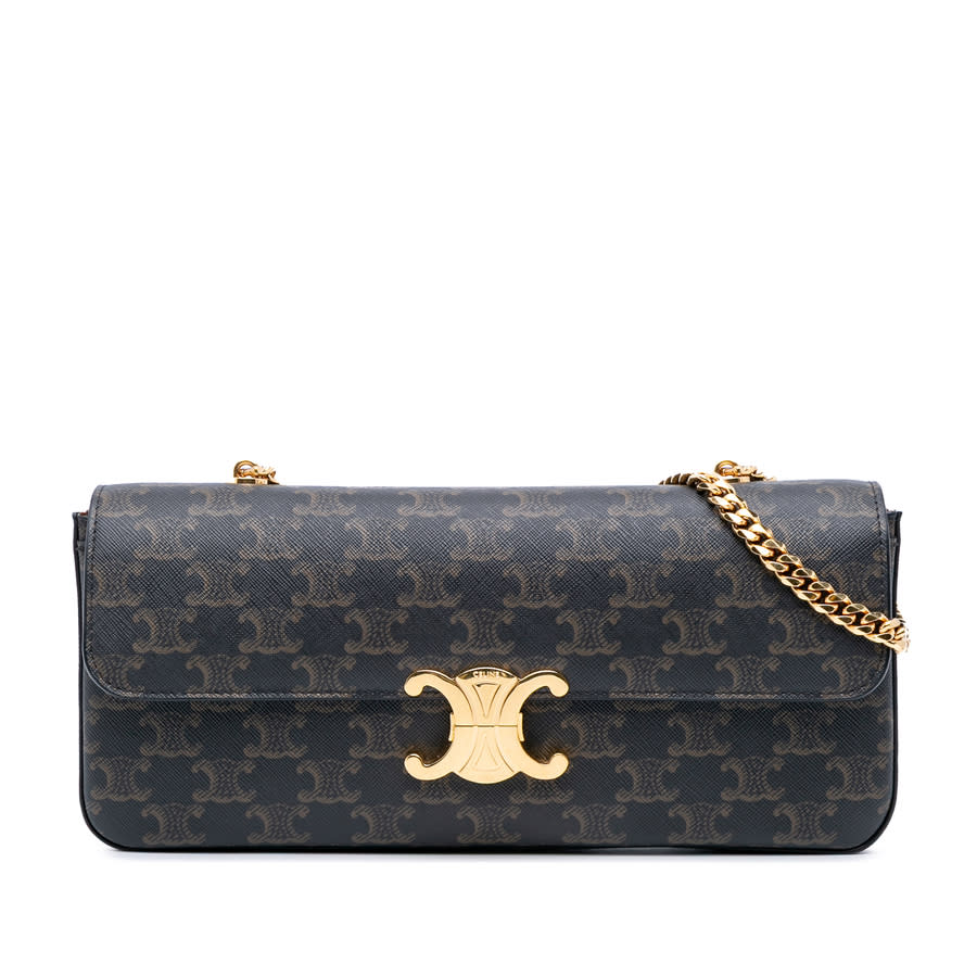 Celine - Triomphe Coated Canvas Triomphe Chain Shoulder Bag W-LM-3241 ...