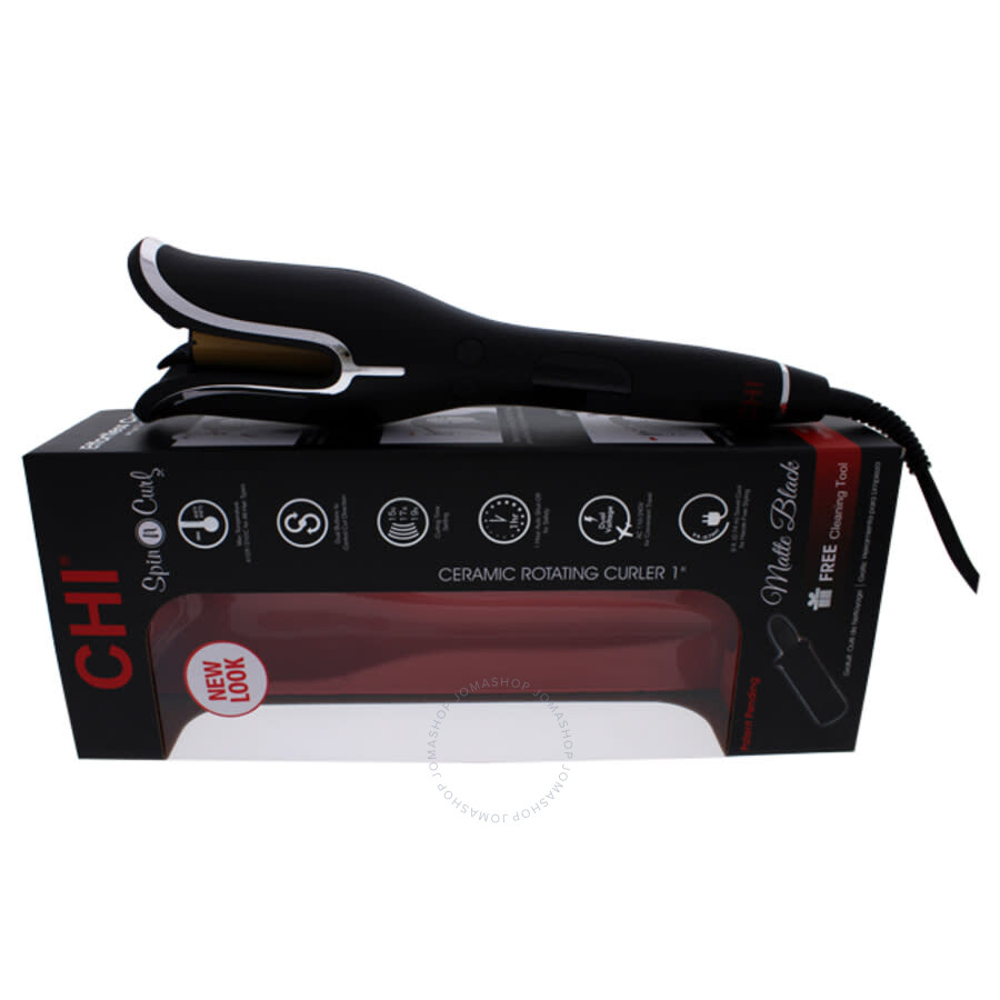 Chi Ceramic Spin N Curl Rotating Curler - Black by CHI for Unisex - 1 ...