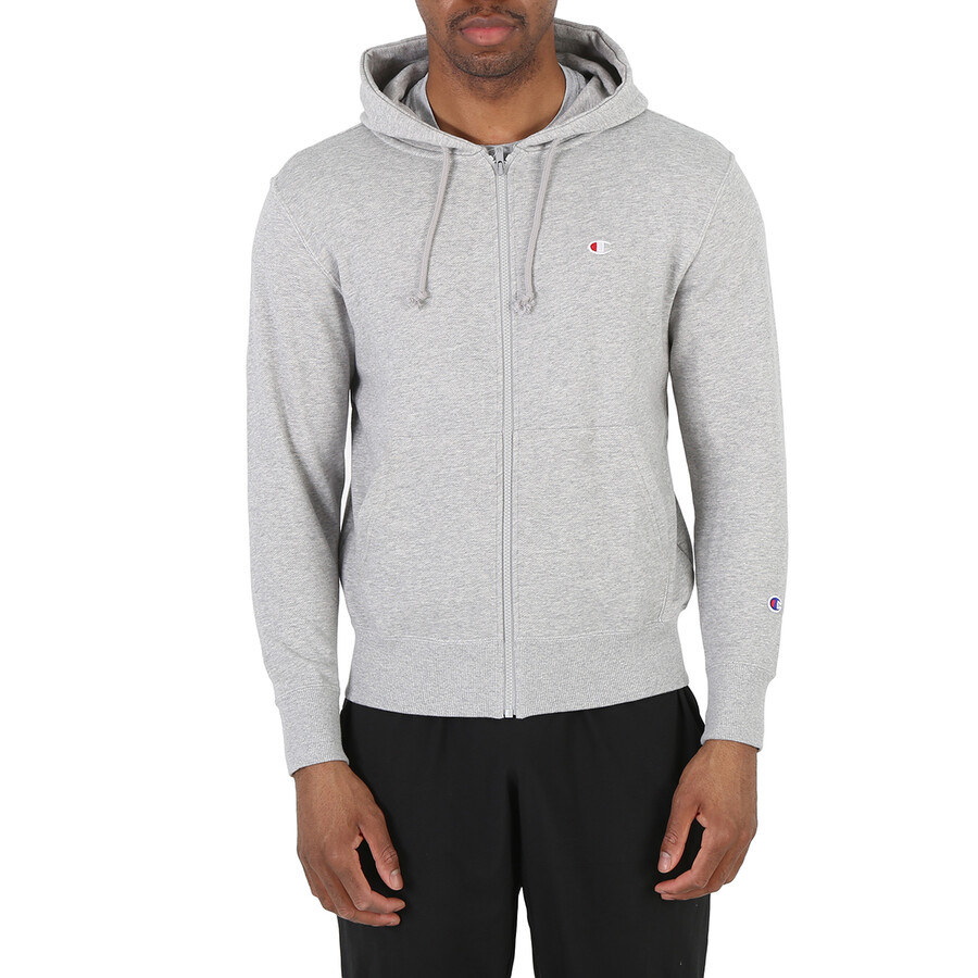 Champion Oxford Grey Logo Zip Hooded Sweatshirt Champion Apparel - Fado.vn