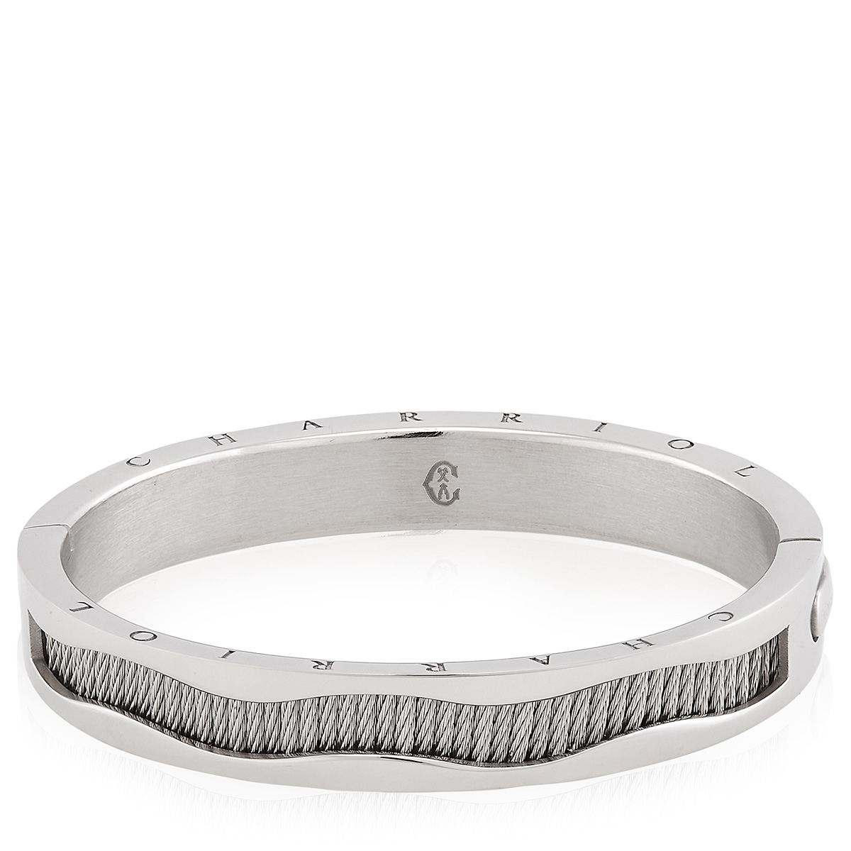 Charriol Forever Waves Steel Vertical Cable Bangle, Size L 04-101-1139 ...