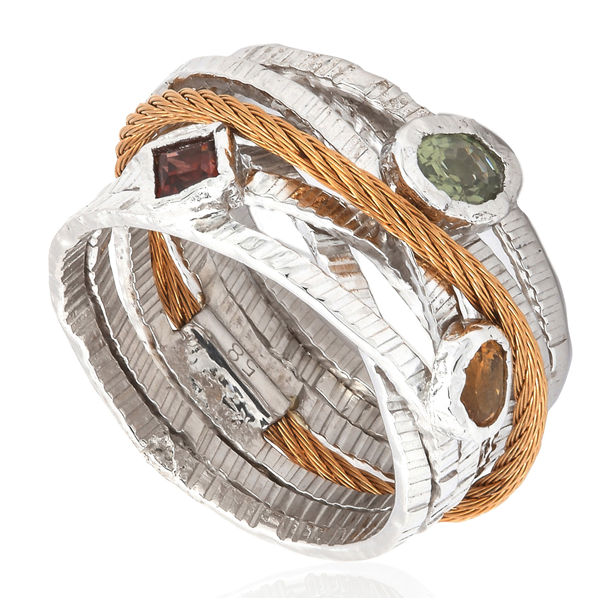 Charriol Tango Sapphire Garnet Citrine Stainless Steel Yellow PVD Cable ...
