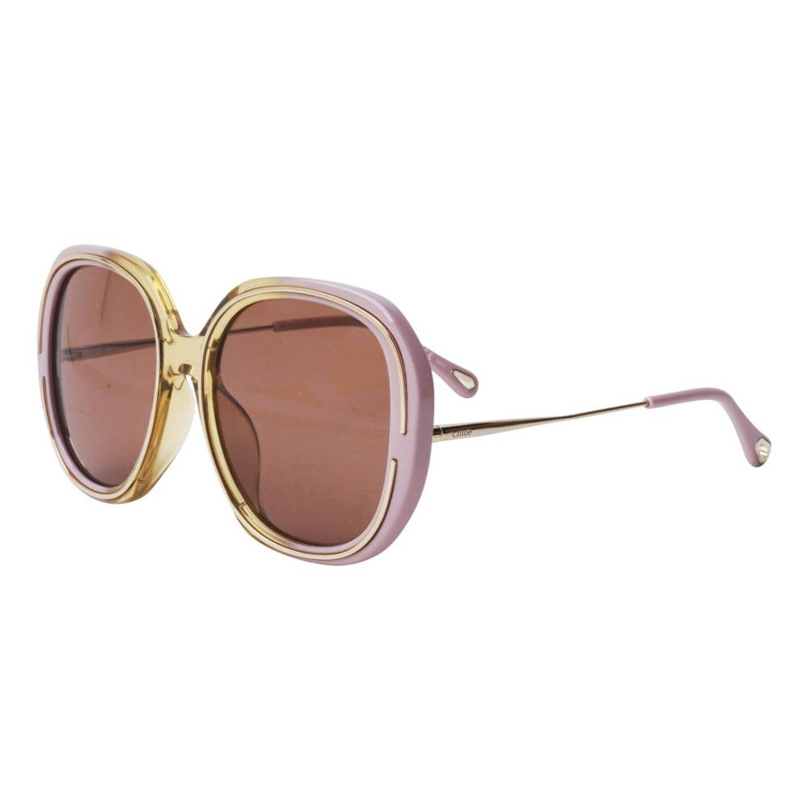 Chloé Brown Round Ladies Sunglasses CH0078SA 001 57 889652351926 - Sunglasses, Chloe - Jomashop