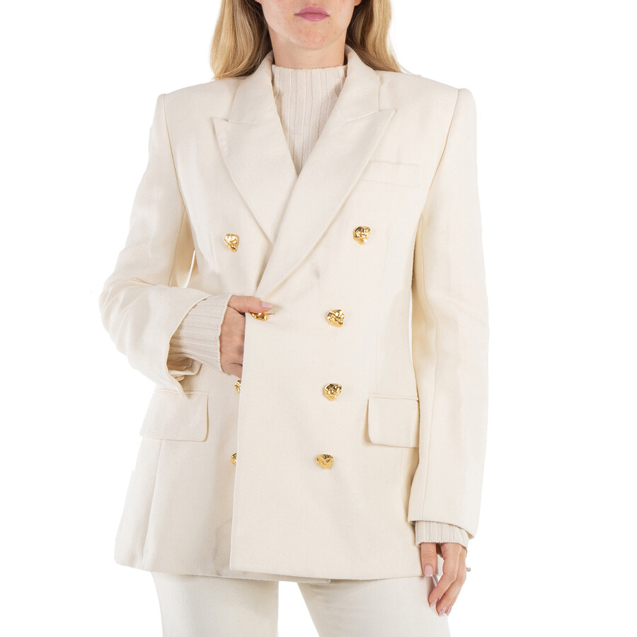 Chloe Ladies Coconut Milk Peak-Lapels Double-Breasted Blazer, Brand ...