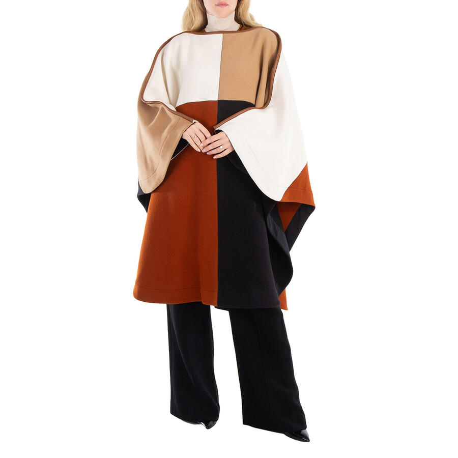 Chloé Ladies Colorblock Wool Blend Long Poncho CHC23AMA38072 ...