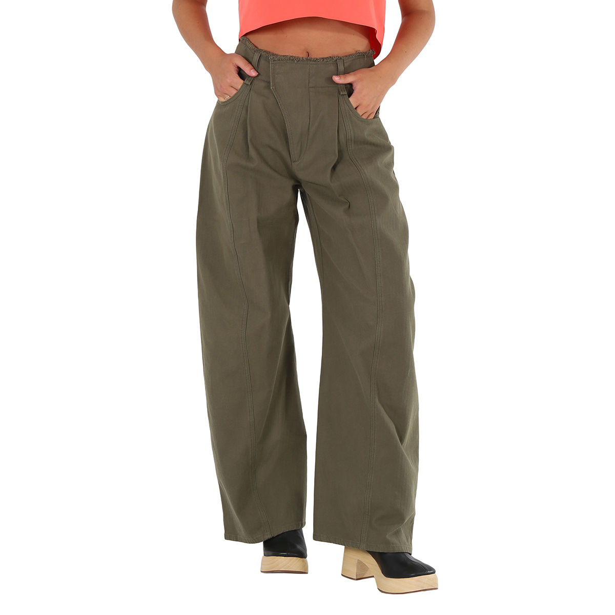 Chloé Ladies Grape Leaf Wide-Leg Pants, Brand Size 40 (US Size 8 ...