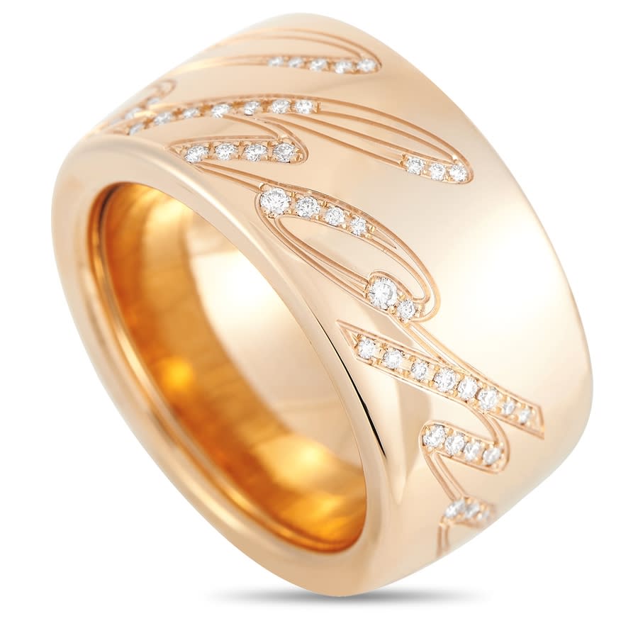 Chopard 18K Rose Gold 0.28 ct Diamond Revolving Signature Band Ring ...